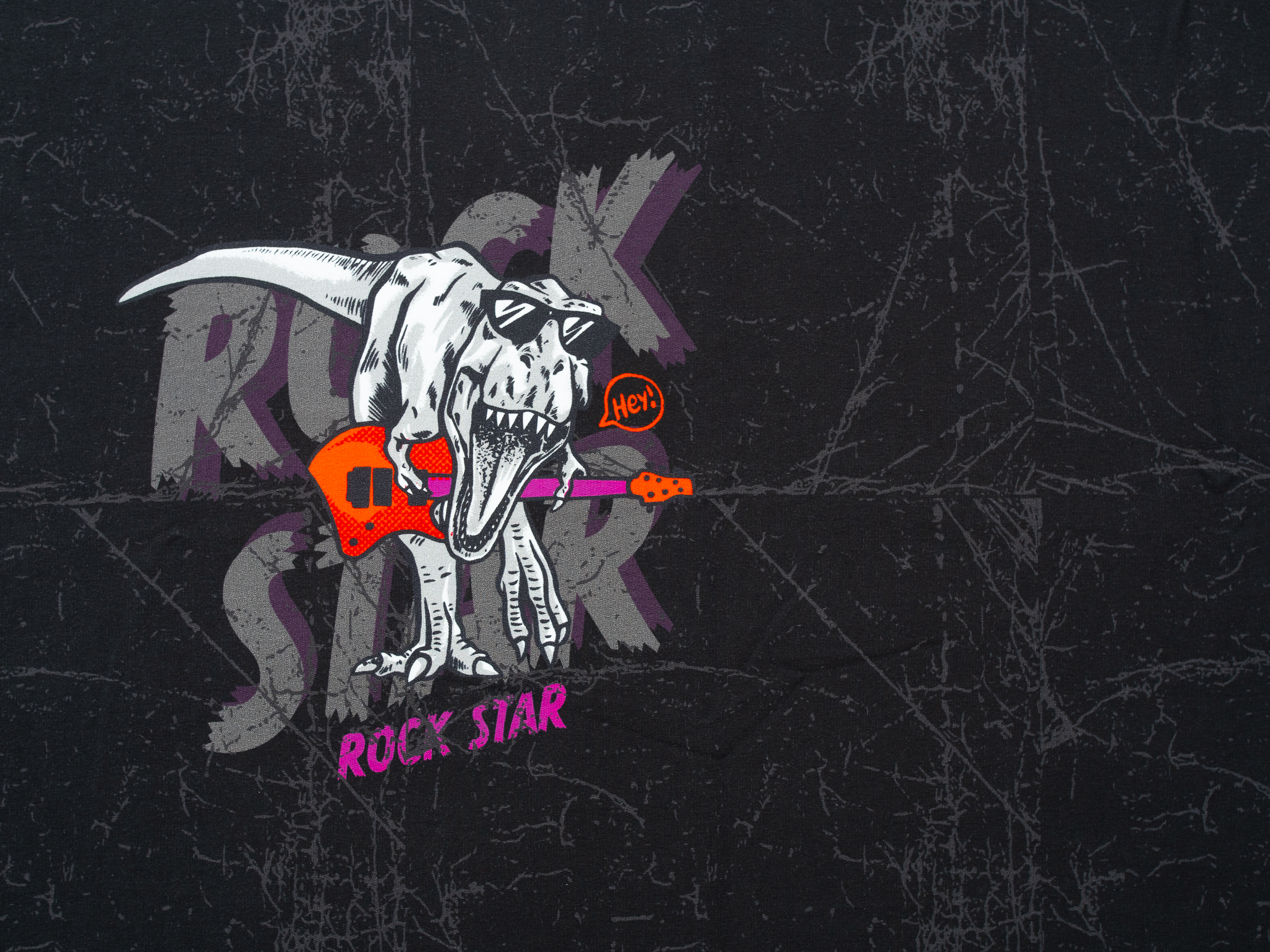 T-rex rock star panel french terry | Kjøp på Tonje.no - TONJE STOFF ...